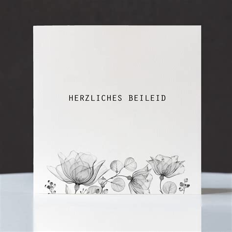 Trauerkarte Beileidskarte Herzliches Beileid Motiv Blume 2