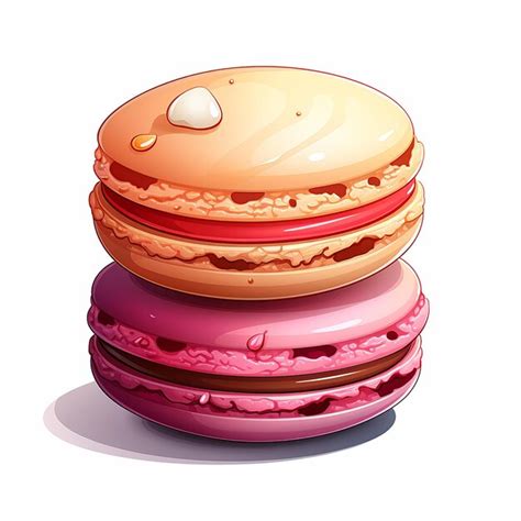 Premium Photo Colorful Small Macaroon 2d 4k Vector Image On White