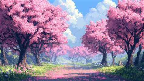 Pixel Art Cherry Blossom Stock Illustrations 348 Pixel Art Cherry