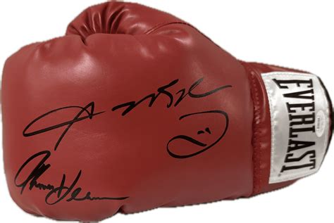 Sugar Ray Leonard And Thomas Hearns Signed Red Left Hand Boxing Glove Jsa