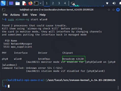 raspberry pi zero 2 w wifi chipset speeds and monitor mode — picockpit