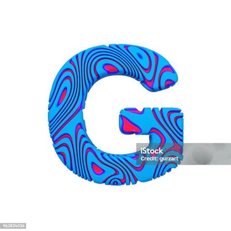 알파벳 G 대문자 편지입니다 파란색 굵은 기호 스포티 한 글꼴에 의하여 이루어져 있다 3d 렌더링에 고립 된 흰색 배경 0명에 대한 스톡 사진 및 기타 이미지 Istock