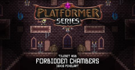 2d Platformer Tileset Forbidden Chambers 16x16 Pixelart 2d