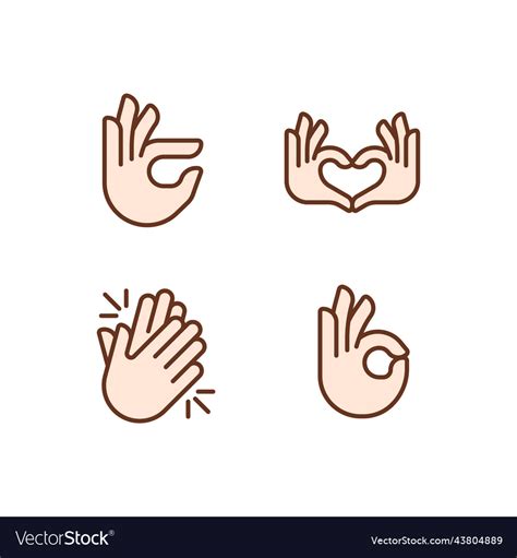 Body Language Signals Pixel Perfect Rgb Color Vector Image