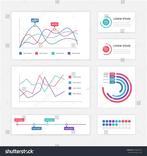 Flat Dashboard Ui Stock Vector Royalty Free 439690720 Shutterstock