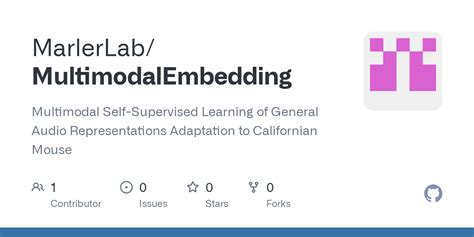 Github Marlerlabmultimodalembedding Multimodal Self Supervised Learning Of General Audio