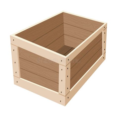Wooden Box Retail Logistics Delivery Storage Concept Stock Vector