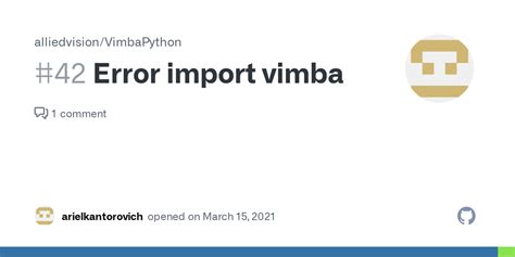 Error Import Vimba · Issue 42 · Alliedvisionvimbapython · Github