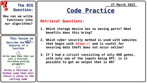 Gcse Aqa Exam Style Python Question 6 Teaching Resources