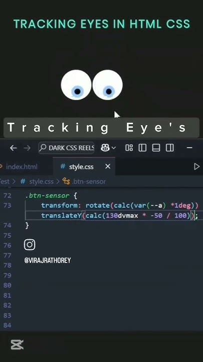 Tracking Eyes In Html Css 🔥🔥💯💯 Html Css Python Coding Javascript Vscode Shorts Youtube