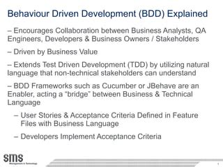 Behavior Driven Development BDD And Agile Testing PPT