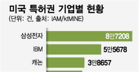 Ibm 비켜삼성전자 美특허 3년째 1위