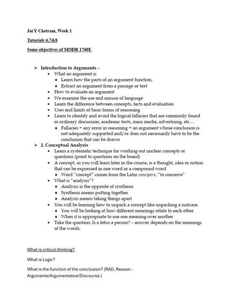 Tutorialweek1 4 Pdf Argument Logic