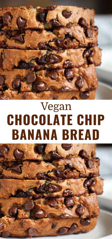 Vegan Chocolate Chip Banana Bread Vegan Baking Vegan Banana Bread