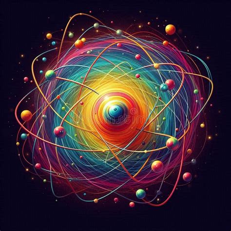 An Abstract Illustration Of An Atom With A Nucleus Surrounded By