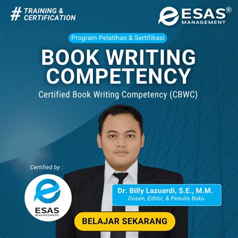 Book Writing Certified Book Writing Competency Cbwc Esas Management
