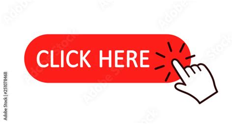 Click Here Button With Hand Pointer Clicking Click Here Web Button