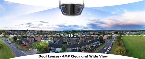 Ctronics 4mp Dual Lens Wired Wifi Outdoor Security Camera With 180 Fov
