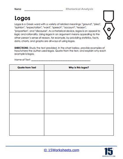 Rhetorical Analysis Worksheets 15