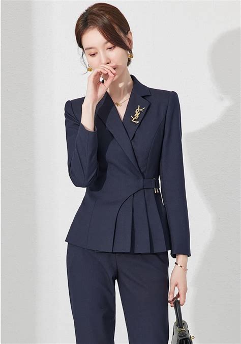 Camel Chic Belted Blazer Pantsuit Set Woman Suit Fashion Pantsuit