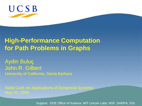Ppt High Performance Computation For Path Problems In Graphs