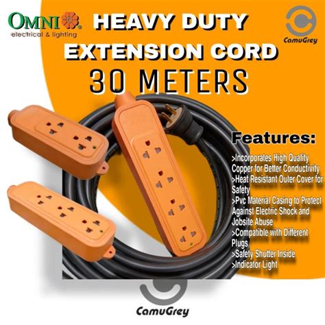 30 Meters Extension Cord Heavy Duty 162 Royal Cord Heavy Duty Rubber