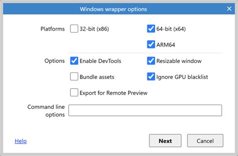 Windows Wrapper Options Dialog Construct 3 Documentation