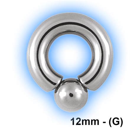 12mm 0000g Surgical Steel Screw Fit Ball Large Gauge Ball Closure Ring