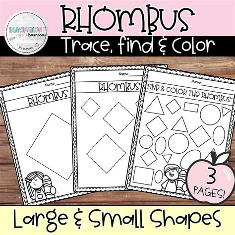 Rhombus Shape Tracing Worksheets For Preschool And Pre K Fine Motor