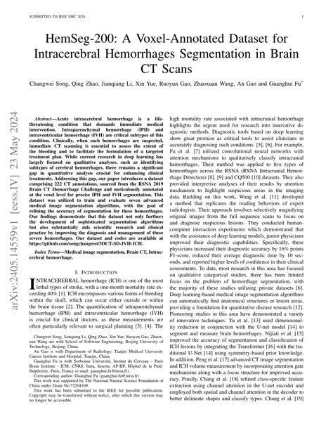 Pdf Hemseg 200 A Voxel Annotated Dataset For Intracerebral Hemorrhages Segmentation In Brain