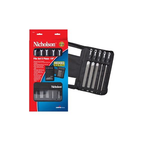 Nicholson 250mm 5 Piece File Set In Case Pops Industrial