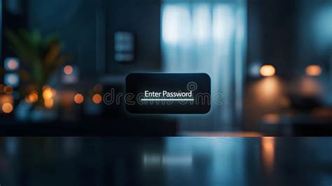 Glowing Digital Screen Asking For Password Entry Stock Illustration