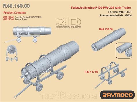 F 15i Turbojet Engine F100 Pw 229 With Engine Trailer
