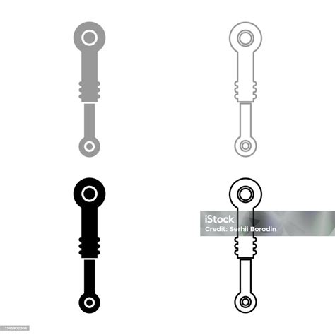 충격 흡수제 서스펜션 세트 아이콘 그레이 블랙 컬러 벡터 일러스트 플랫 스타일 이미지 강철에 대한 스톡 벡터 아트 및 기타 이미지 강철 검은색 공학 Istock