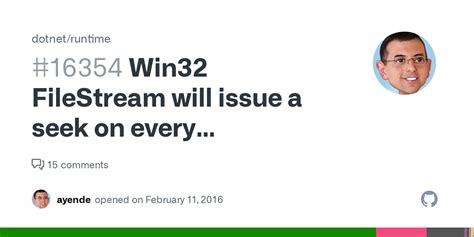 Win FileStream Will Issue A Seek On Every ReadAsync Call Issue Dotnet Runtime GitHub
