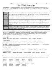 OPCVL Worksheet Pdf Name Date Per IB O PCVL Strategies Introduction P Art Of The IB