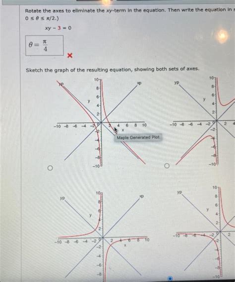 Solved Rotate The Axes To Eliminate The Xy Term In The