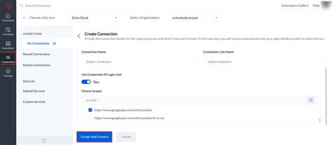 Create Connections Extension Guide Extensions Zoho Desk