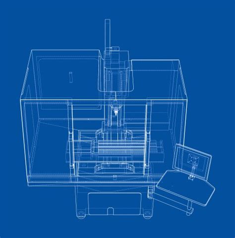 Automatic Cnc Milling Machine Royalty Free Vector Image