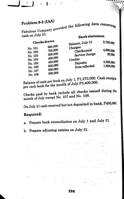 Solved Problem IAA Provided The Following Data Chegg Com