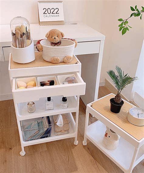 데미무드 2단3단4단 루이니 트롤리 내추럴 이동식 수납함 정리함 정리 보관함 서랍형 화장품 인테리어소품 위시버킷