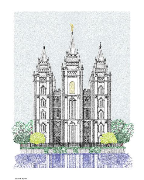 Lds Salt Lake Temple Colorized Digital Art By Gerald Lynch Fine Art