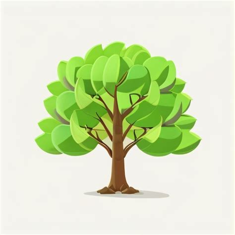Premium Ai Image Animation Style Vector Illustration Of A Tree Flat Stylized