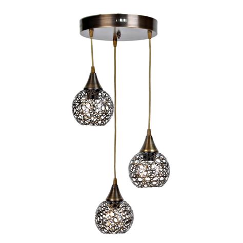 East Urban Home 3 Light Bronze Cluster Pendant Wayfair