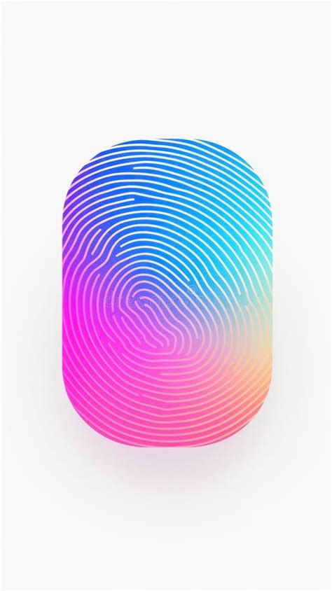 Vibrant Abstract Fingerprint Illustration In Gradient Biometric Authentication Technology Stock