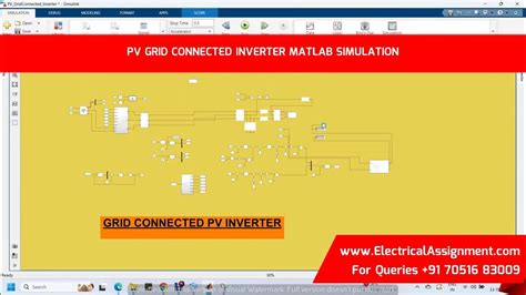 Pv Grid Connected Inverter Matlab Simulation Youtube