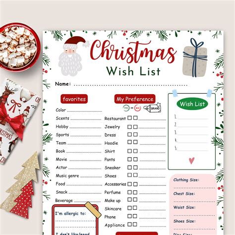 Christmas Wish List Coworker Christmas List Template Secret Letter