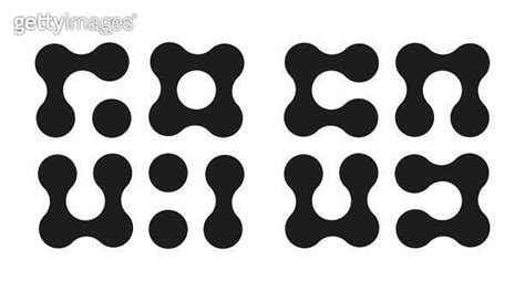 Metaball Icons Connected Dots Vector Signs Integration Abstract
