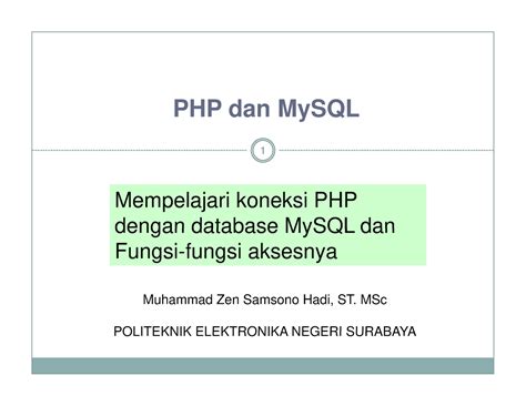 T Modul 6 Php My Sql Rev1 Php Dan Mysql 1 Mempelajari Koneksi Php