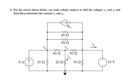 Solved For The Circuit Shown Below Use Node Voltage Chegg
